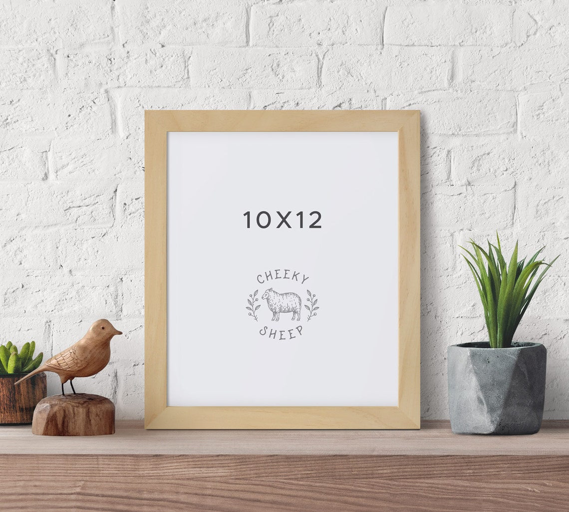 10x12 Natural Wood Picture Frame – Cheeky Sheep