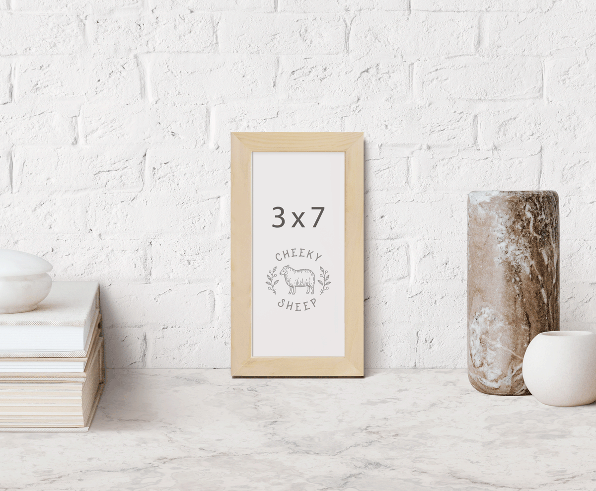 3x7 Natural Wood Frame – Cheeky Sheep
