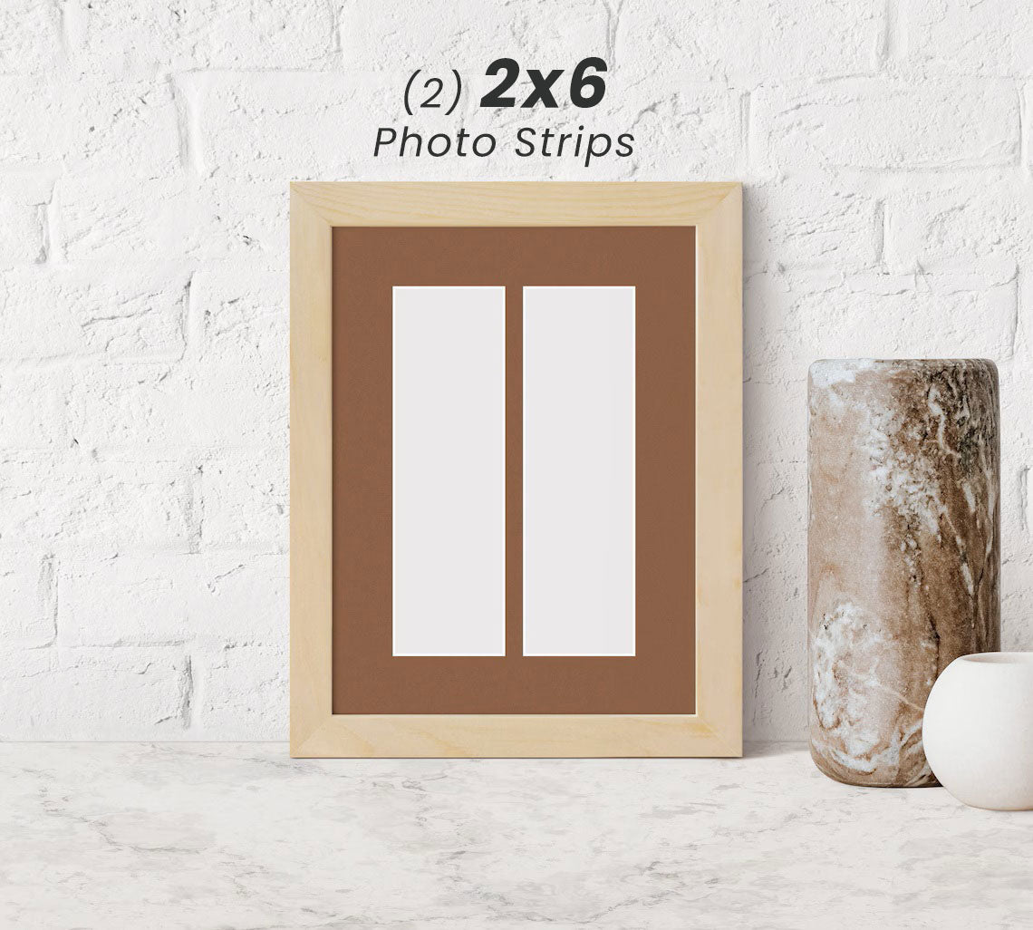 Matted 6x8 Double Photo Booth Natural Wood Frame – Cheeky Sheep