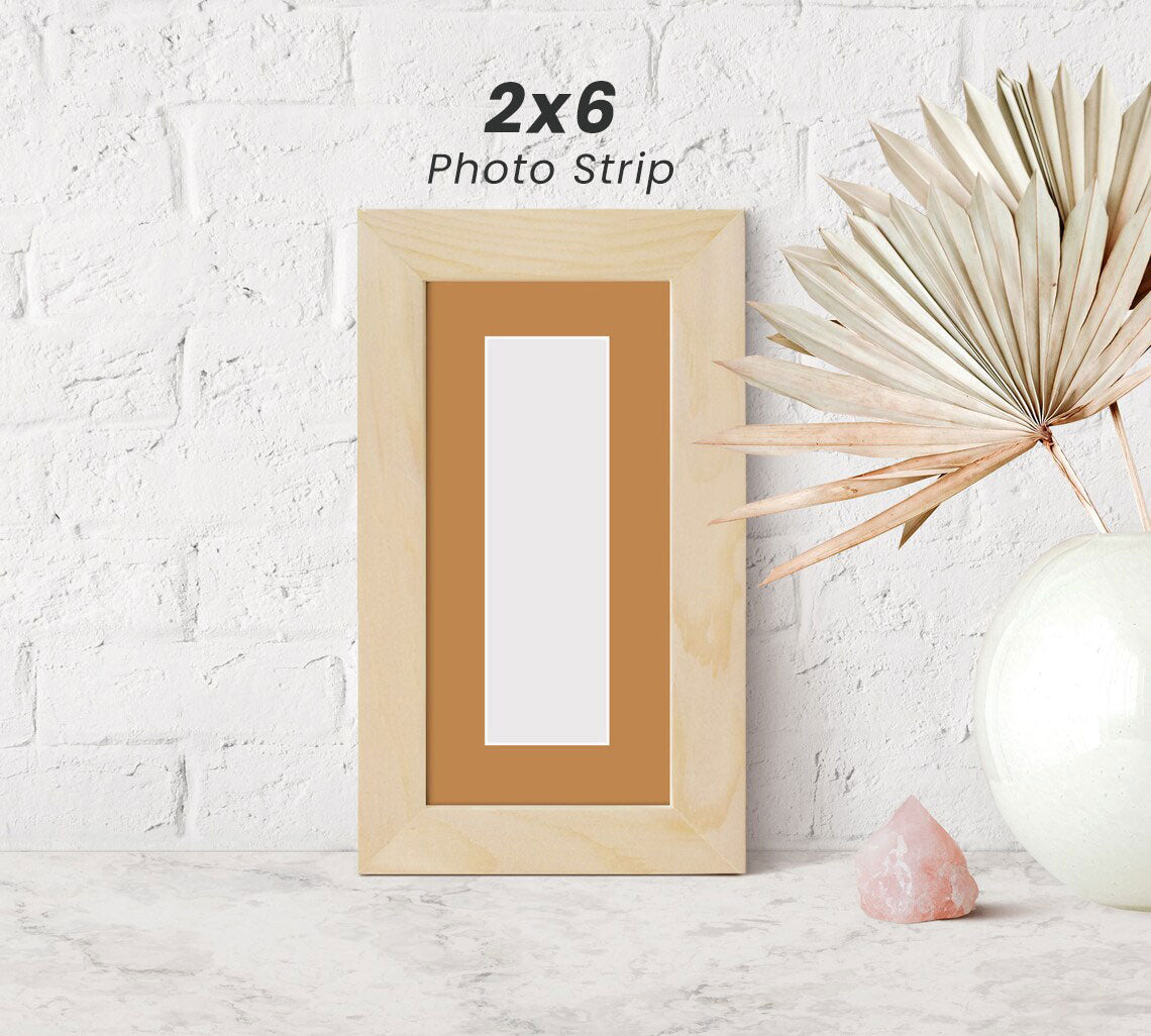 Matted 2x6 Photo Booth Natural Wood Frame – Cheeky Sheep