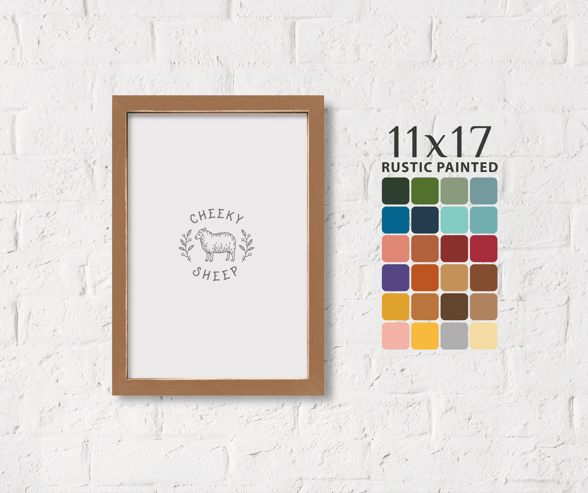 11x17 Rustic Painted Wood Frame – Cheeky Sheep