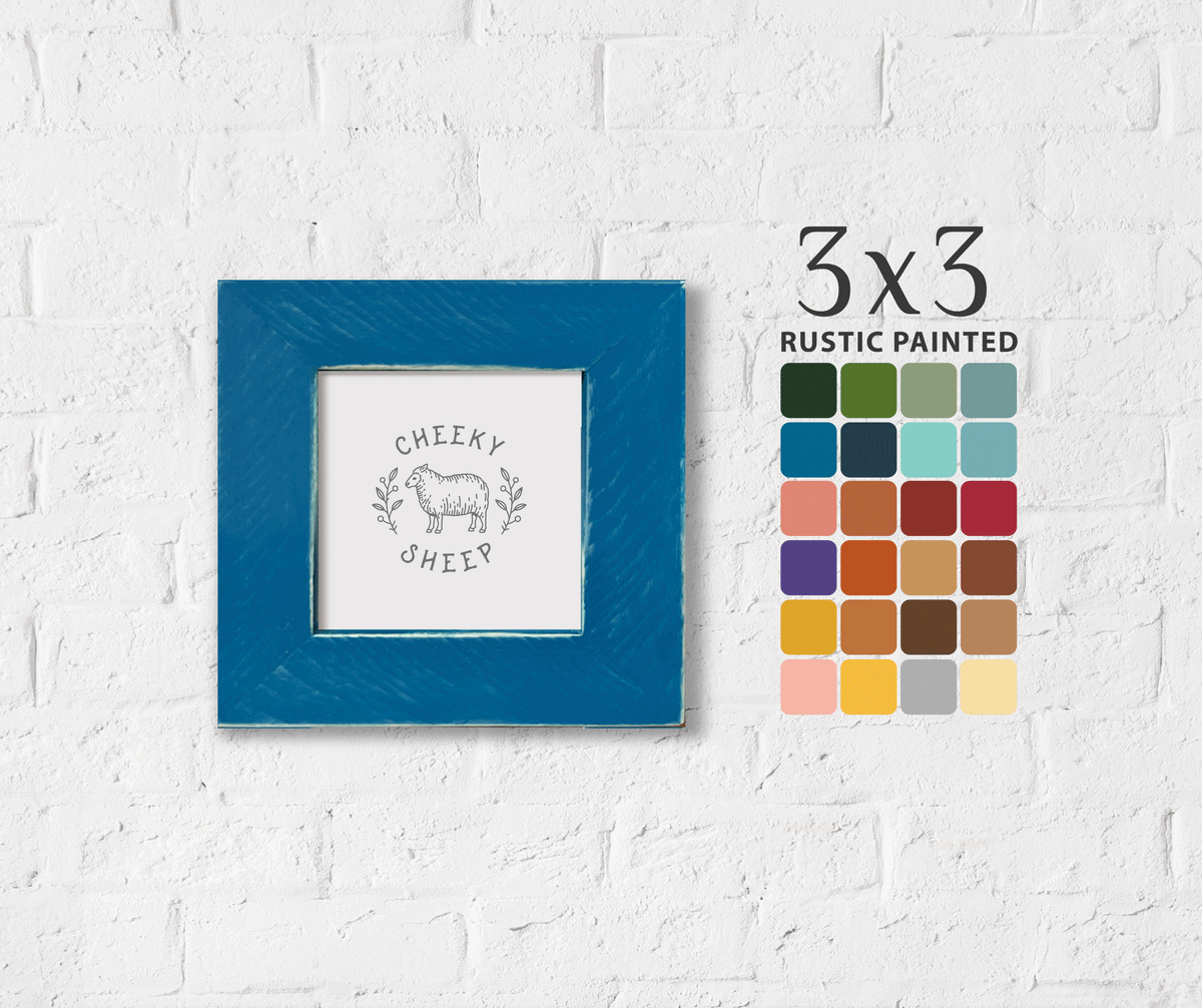 3x3 Rustic Painted Wood Frame – Cheeky Sheep