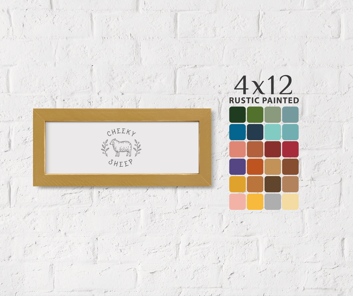 4x12 Rustic Painted Wood Frame – Cheeky Sheep
