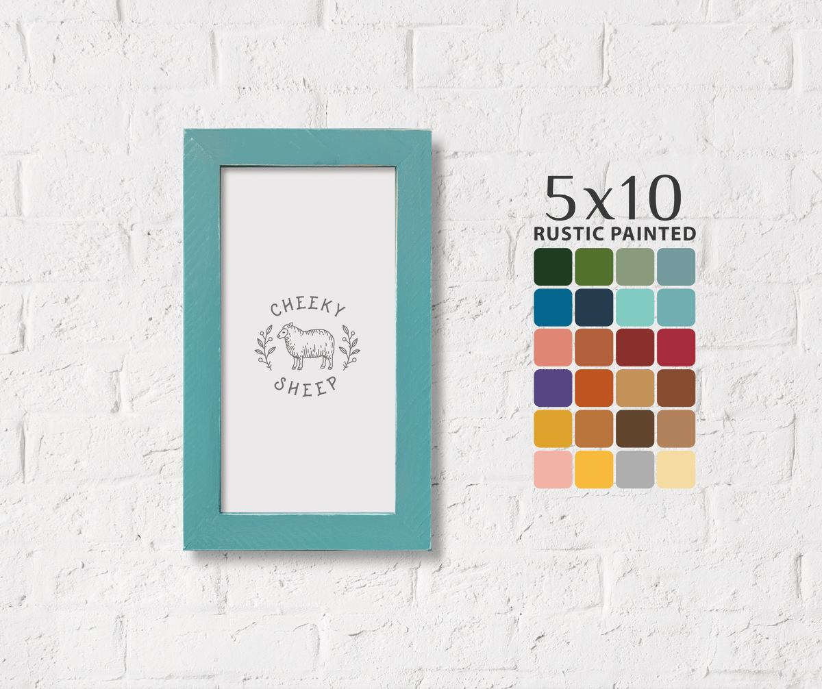 5x10 Rustic Painted Wood Frame – Cheeky Sheep