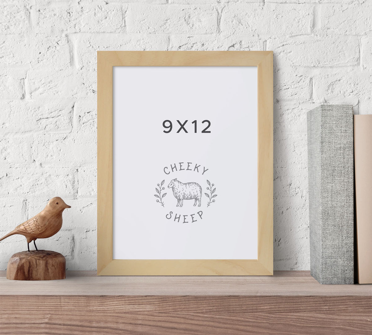 9x12 Natural Wood Frame – Cheeky Sheep