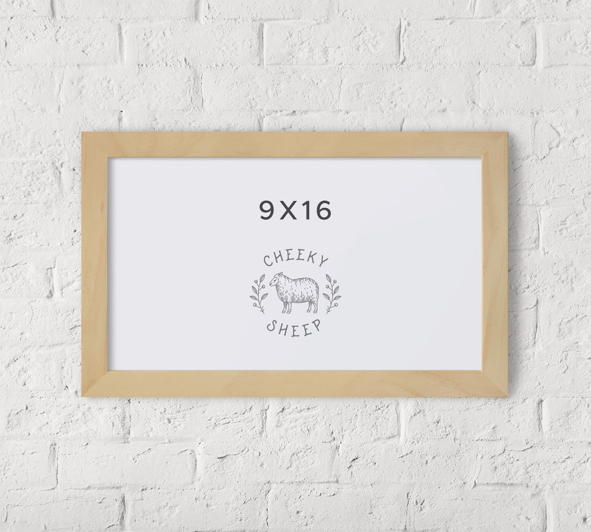 9x16 Natural Wood Frame – Cheeky Sheep