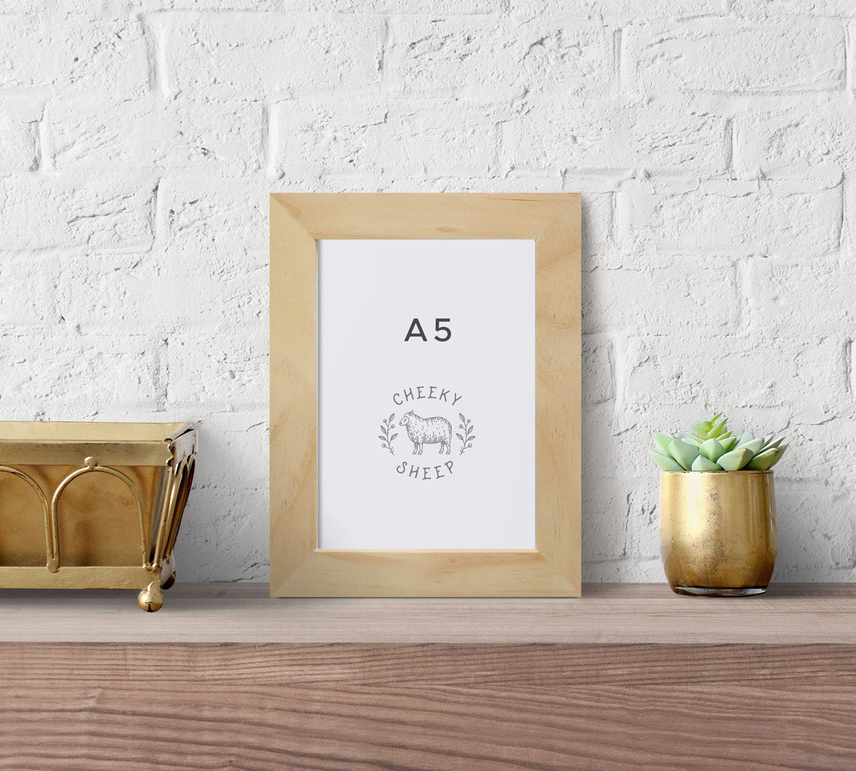 A5 Natural Wood Frame – Cheeky Sheep
